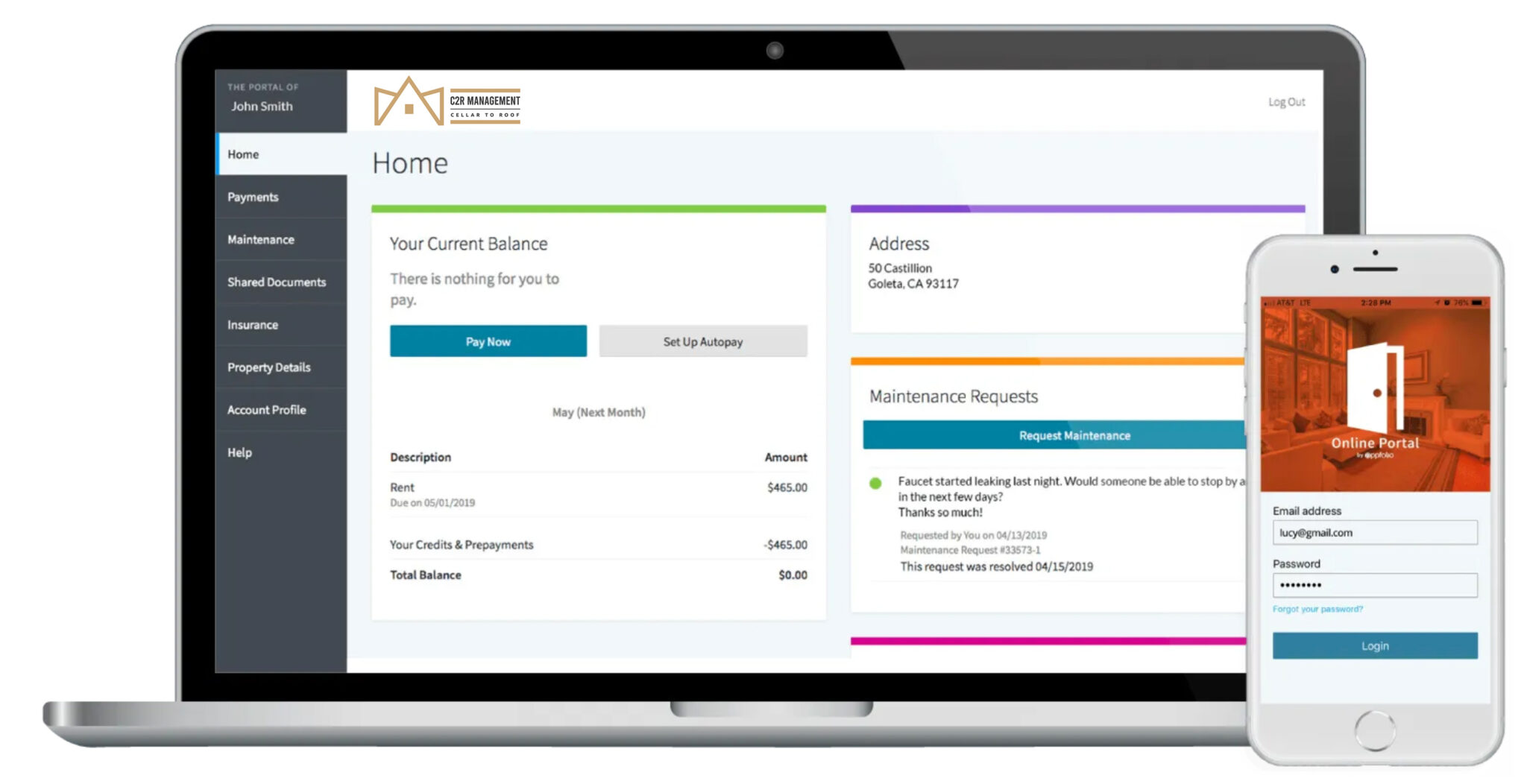 Owner portal – C2R Management